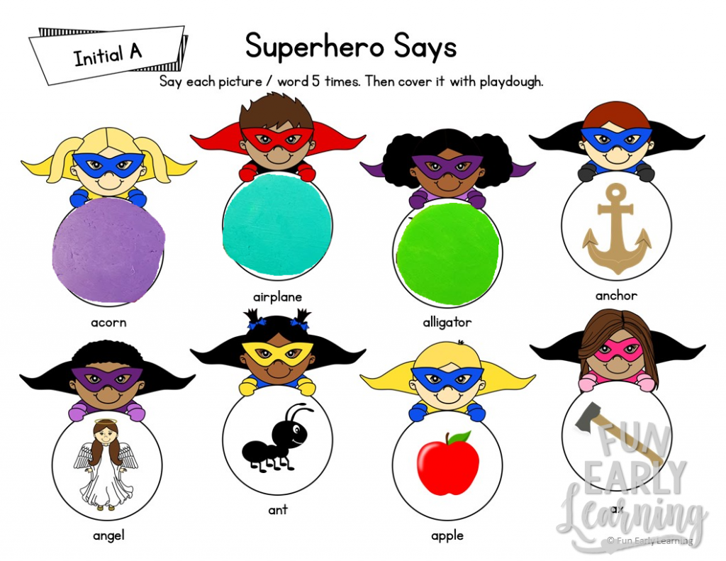 Superhero Says Articulation Practice – Initial Sounds – Fun Early Learning