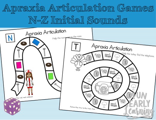 Apraxia Articulation Games N-Z Speech Therapy Activity. Fun hands-on ...