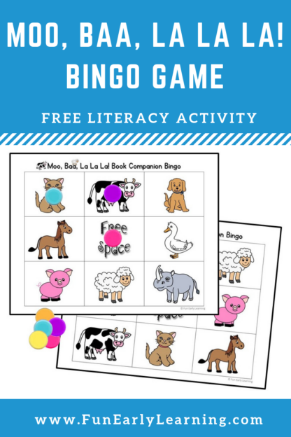 Moo, Baa, La La La! Book Companion Bingo Game – Fun Early Learning