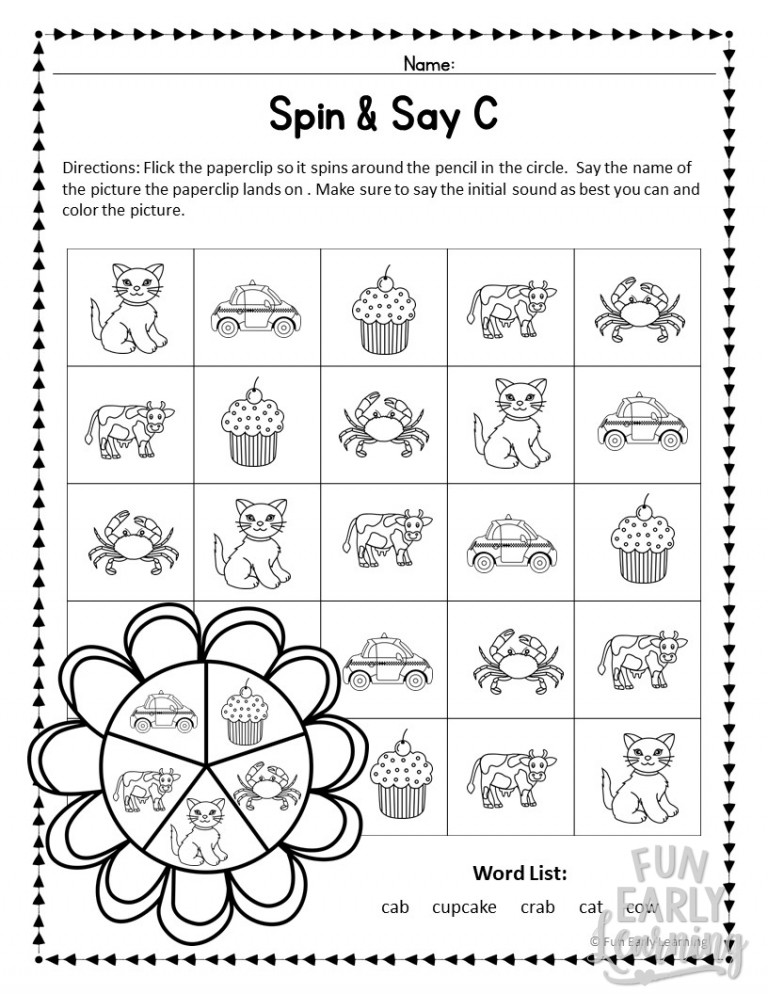 Spin and Say Initial Sounds – Fun Early Learning