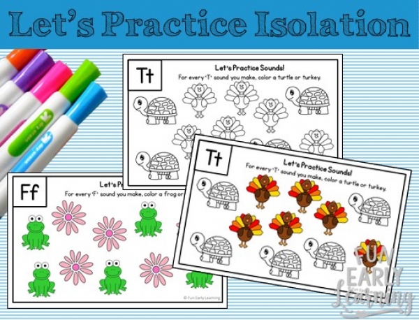Let's Practice Isolation Sounds - Free Articulation Isolation Worksheets
