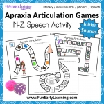 Apraxia Articulation Games N-Z Initial Sounds – Fun Early Learning