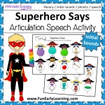 Superhero Says Articulation Practice – Initial Sounds – Fun Early Learning