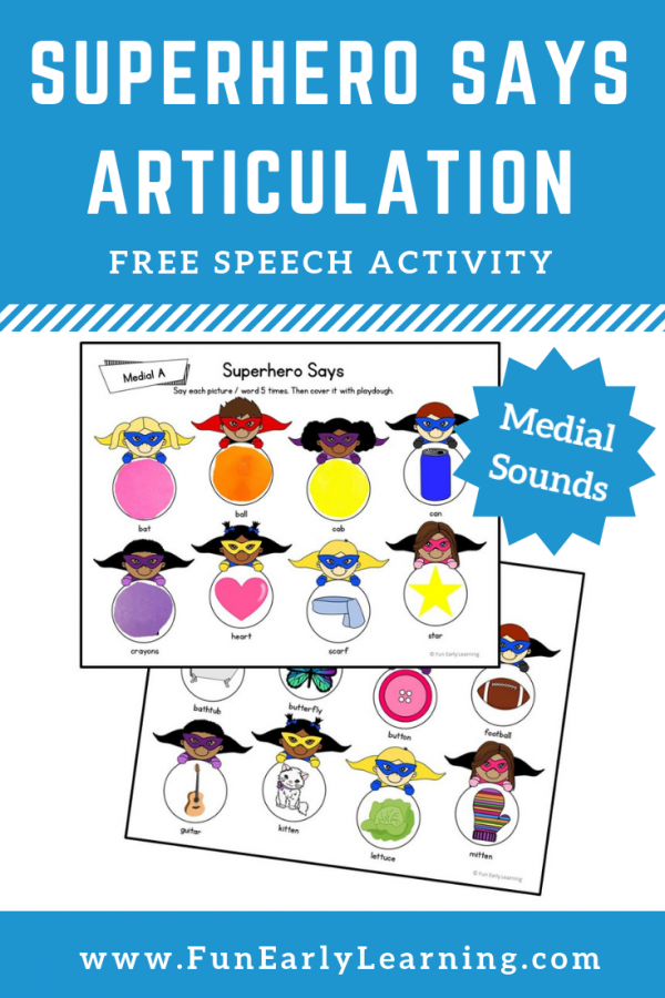 Superhero Says Articulation Practice – Medial Sounds – Fun Early Learning