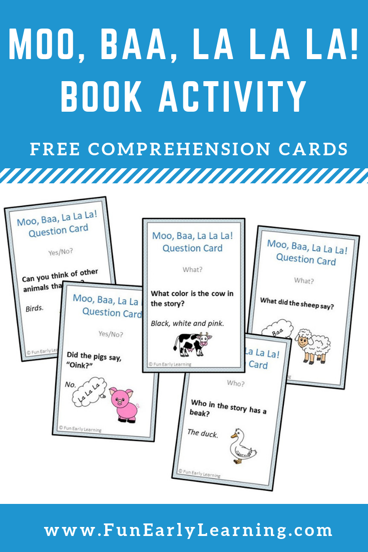 Moo, Baa, La La La Book Companion Comprehension Cards – Fun Early Learning