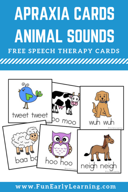 Apraxia Speech Cards – Animal Sounds – Fun Early Learning