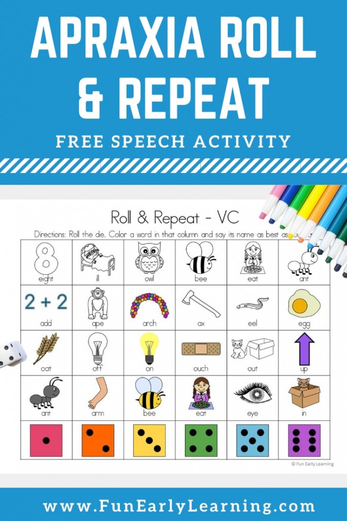 Apraxia Roll and Repeat – VC, CV, CVC – Fun Early Learning