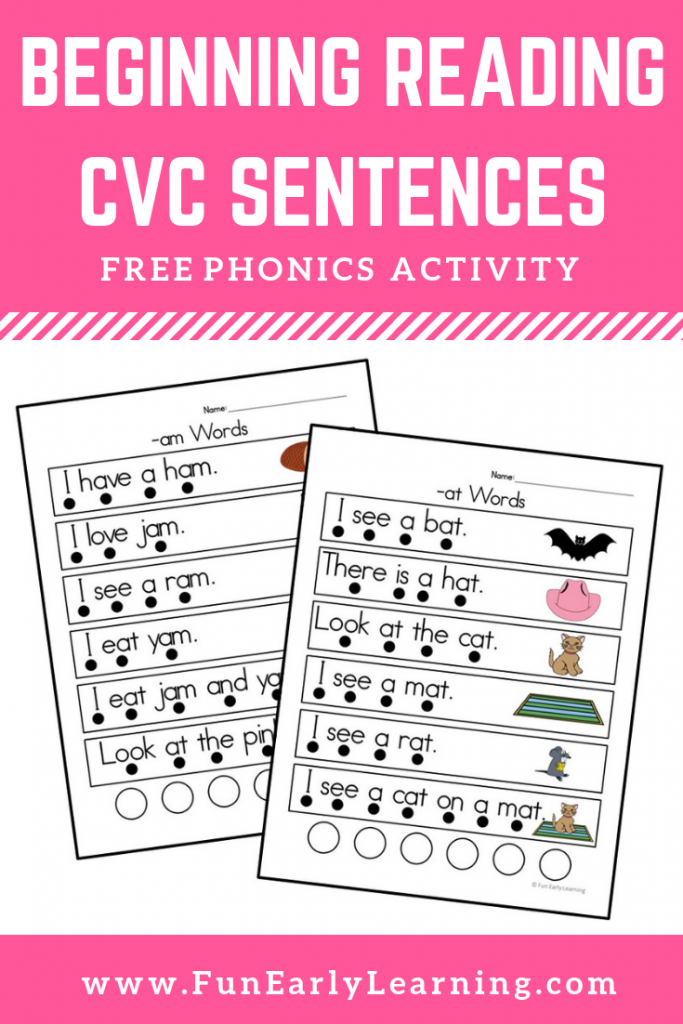 CVC Short A Sentences – Beginning Reading and Phonemic Awareness – Fun ...