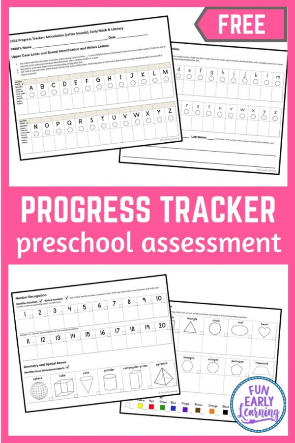Child Progress Tracker – Articulation, Early Math and Literacy – Fun ...