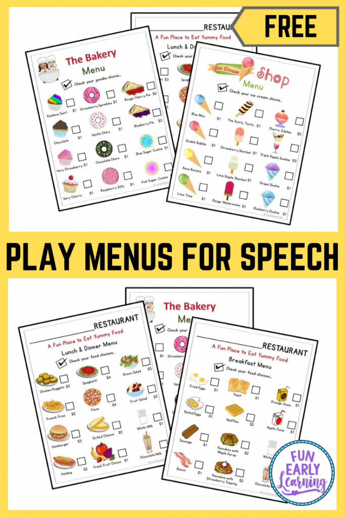 Play Menus for Speech and Language Development – Fun Early Learning