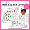 Roll, Say and Color Initial Sounds – Fun Early Learning