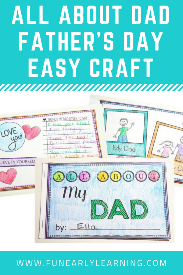 All About Dad Book for Father’s Day. Tell dad all about how much you ...