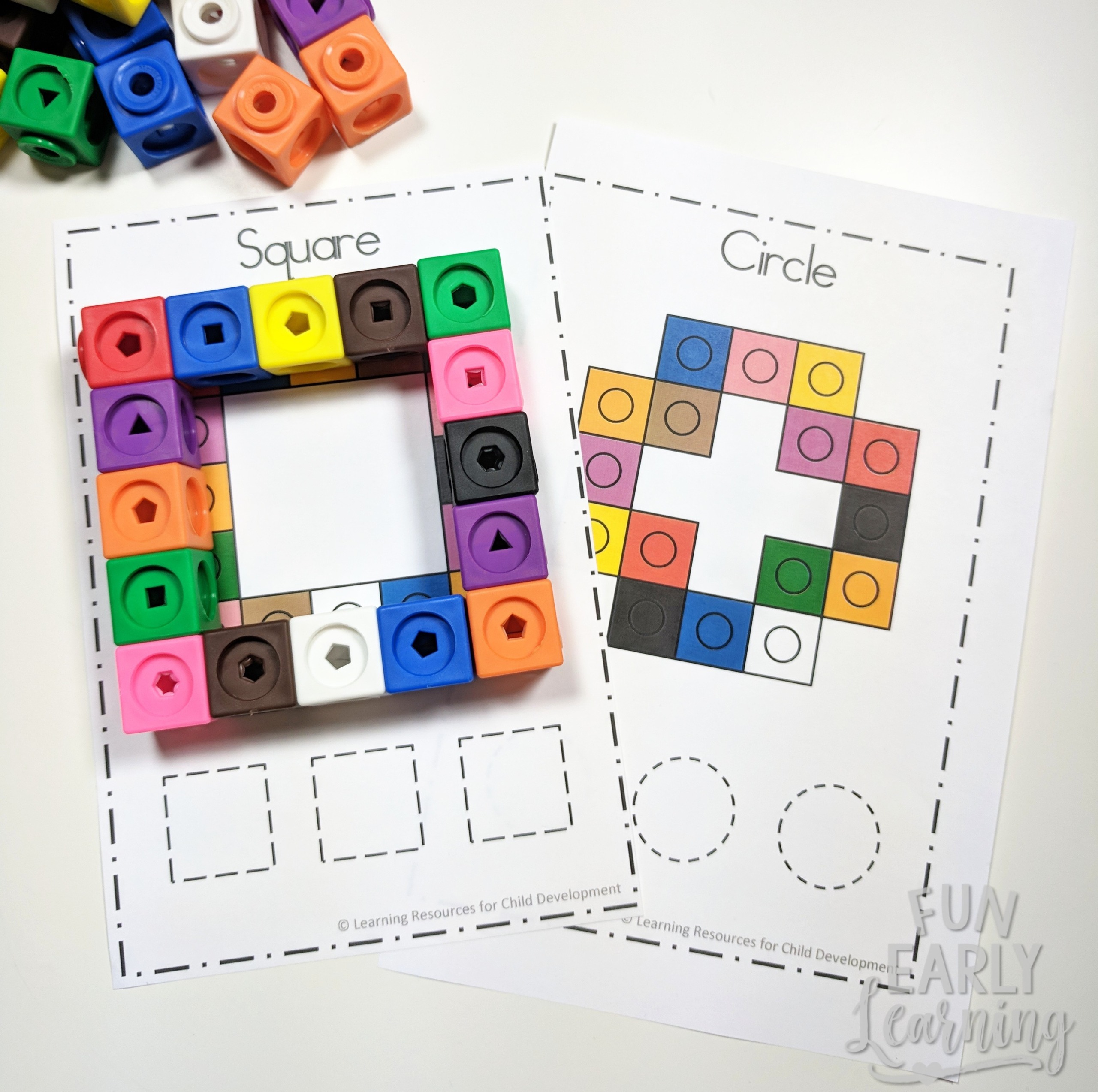 Snap Cube Shapes Free Printable. Fun hands-on activity for learning ...