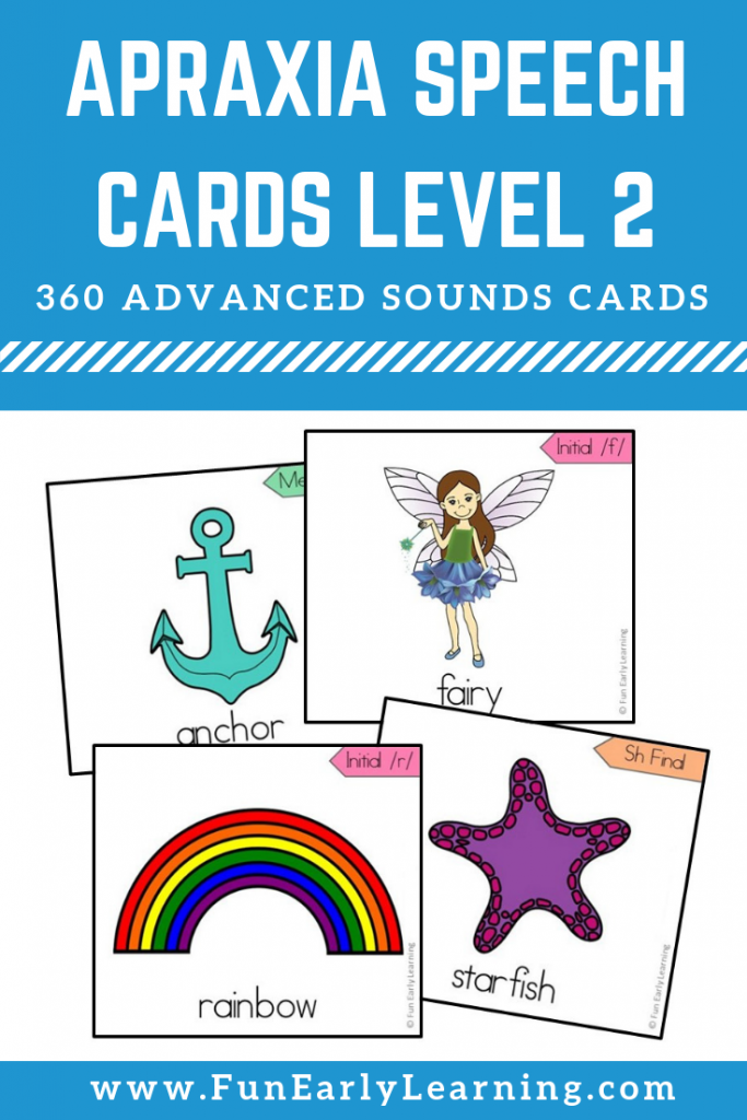 Apraxia Speech Cards Set Level 2 – Advanced Sounds – Fun Early Learning
