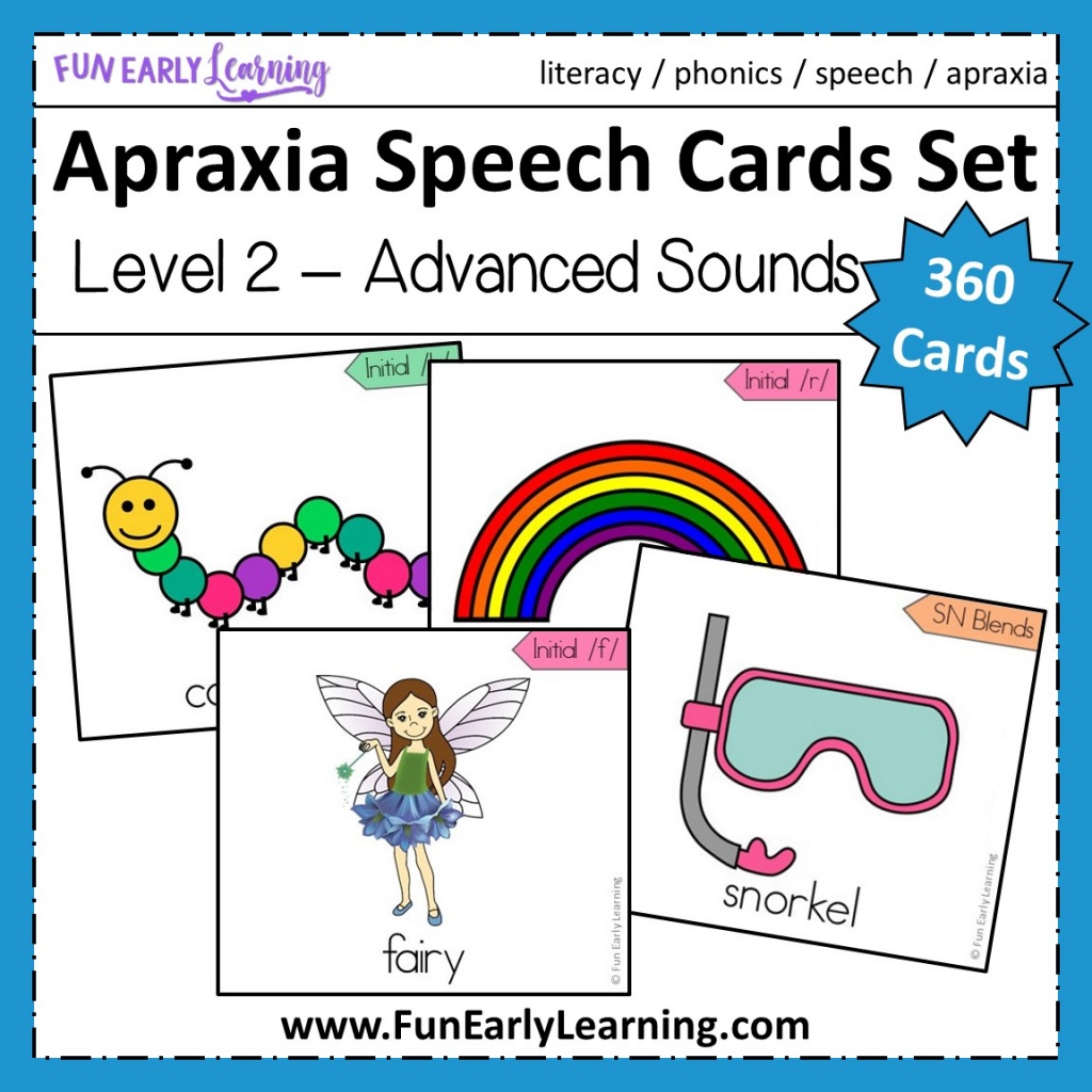 Apraxia Speech Cards Set Level 2 – Advanced Sounds – Fun Early Learning