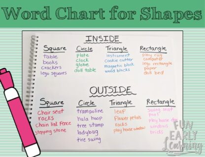 Word Chart Fun for Teaching Shapes – Fun Early Learning