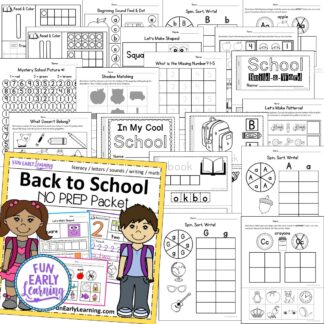 Back to School Math and Literacy NO PREP Activities – Fun Early Learning