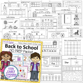 Back to School Math and Literacy NO PREP Activities – Fun Early Learning