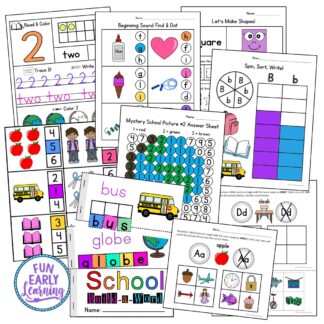 Back to School Math and Literacy NO PREP Activities – Fun Early Learning