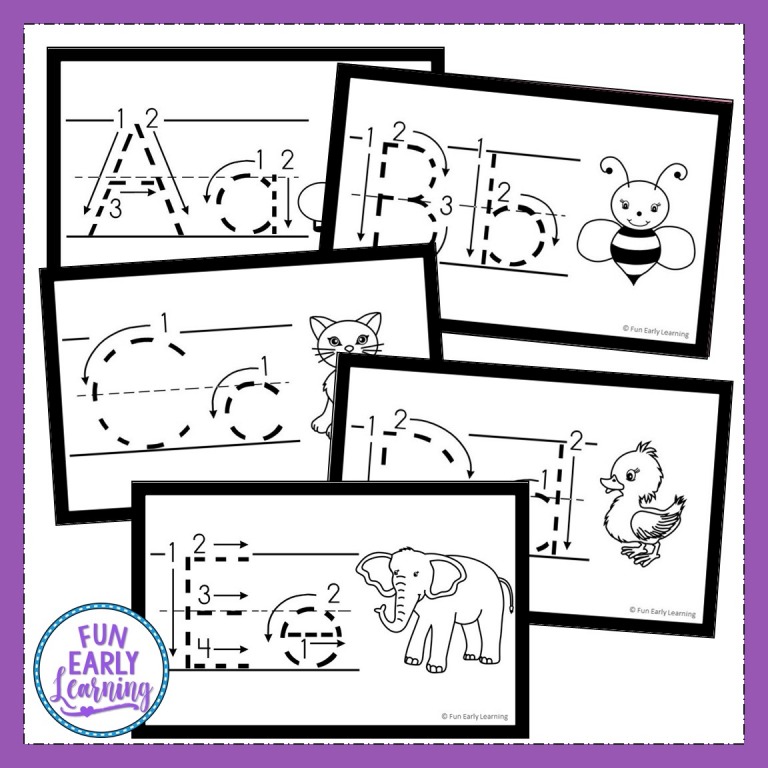 Alphabet Animal Tracing Cards for Letters and Writing – Fun Early Learning