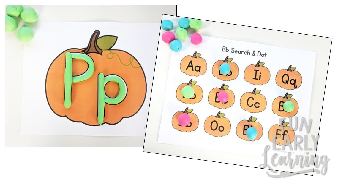 Play Dough Fun with Pumpkins! Math and Literacy Activities – Fun Early ...