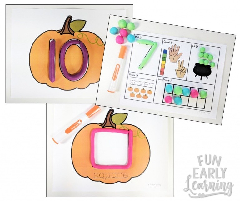 Play Dough Fun with Pumpkins! Math and Literacy Activities – Fun Early ...
