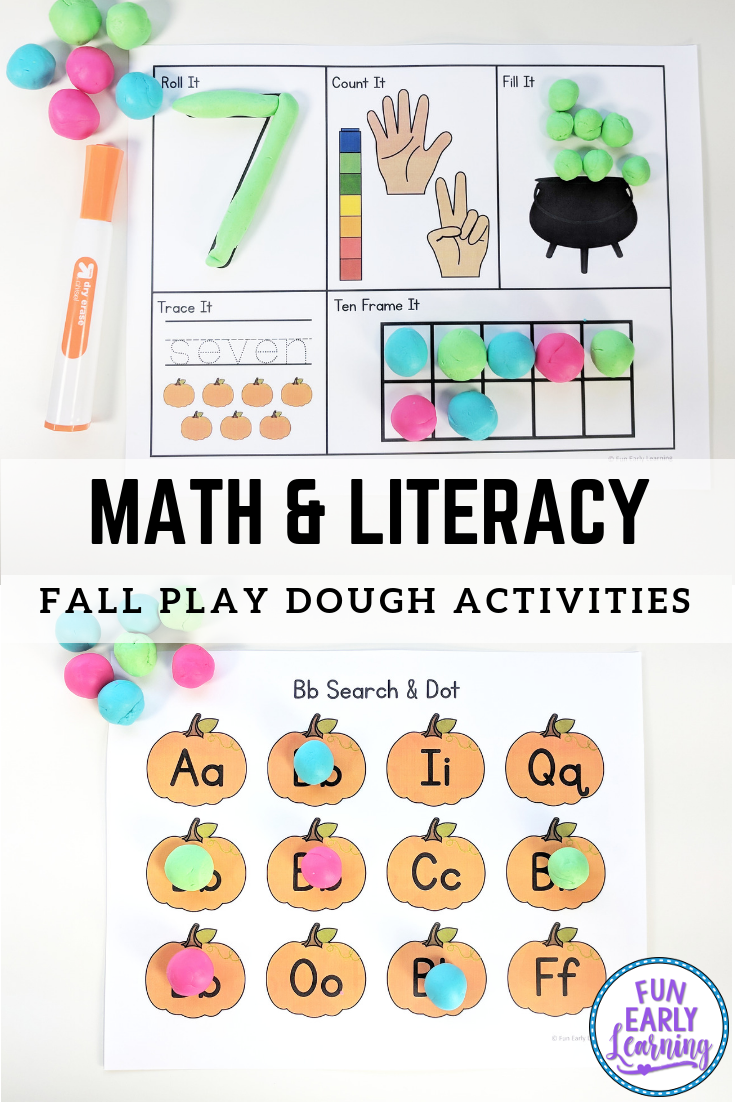 Play Dough Fun with Pumpkins! Math and Literacy Activities – Fun Early ...