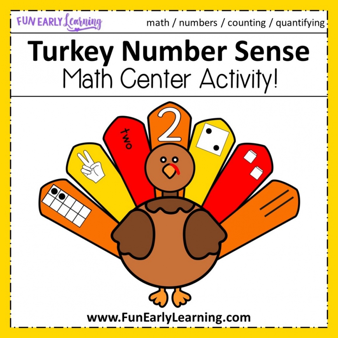 Turkey Number Sense Math Activity – Fun Early Learning