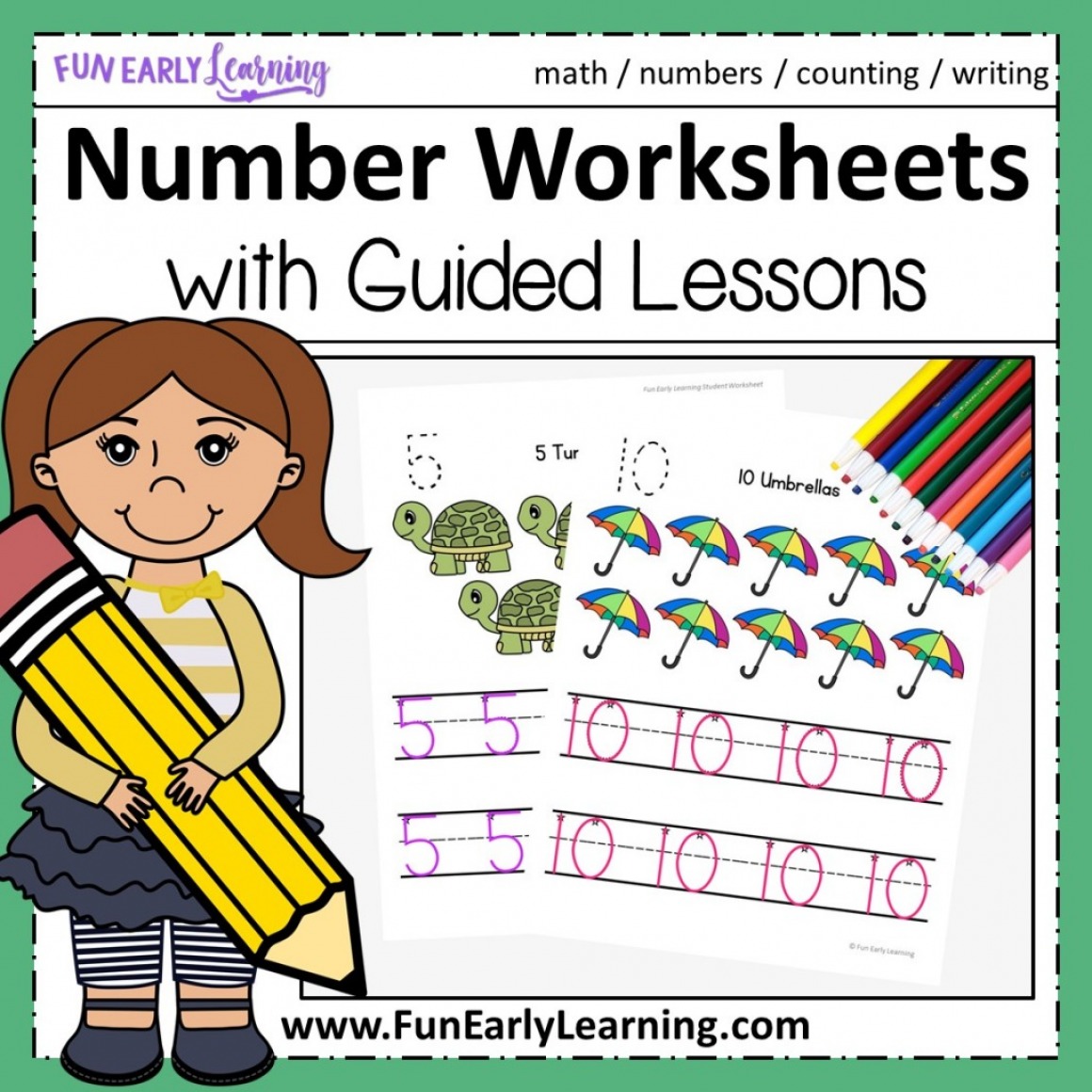 Numbers 1-20 Worksheets with Guided Lessons – Fun Early Learning