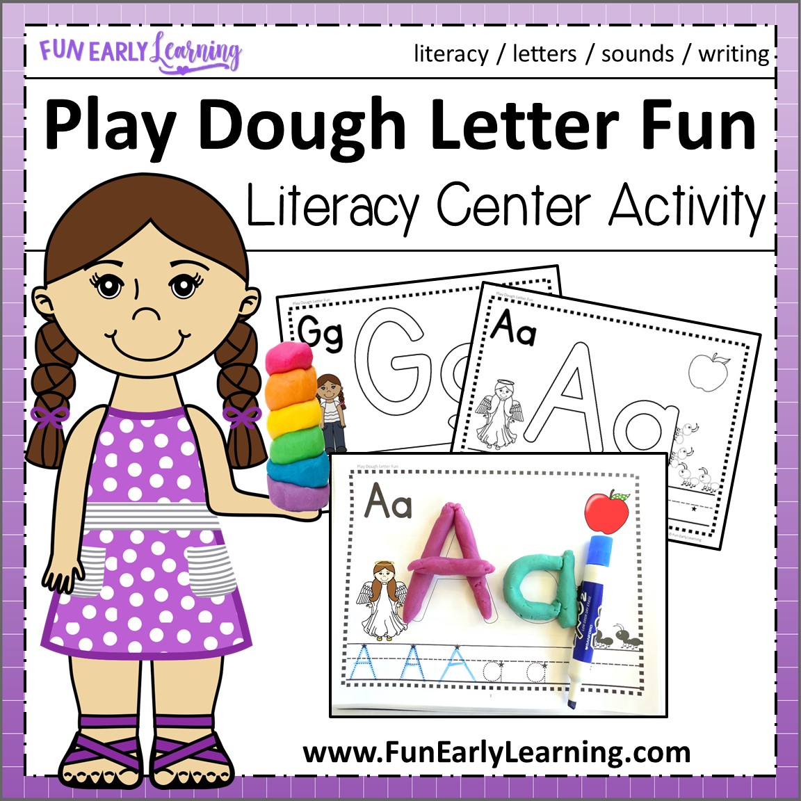 Play Dough Letter Fun Literacy Activity for Letters, Phonics and Writing