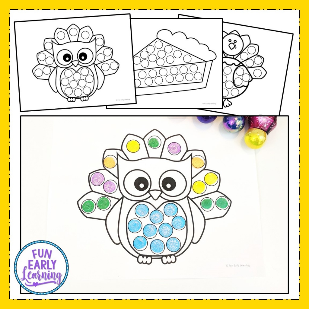 Thanksgiving Bingo Dauber Coloring Pages – Fun Early Learning