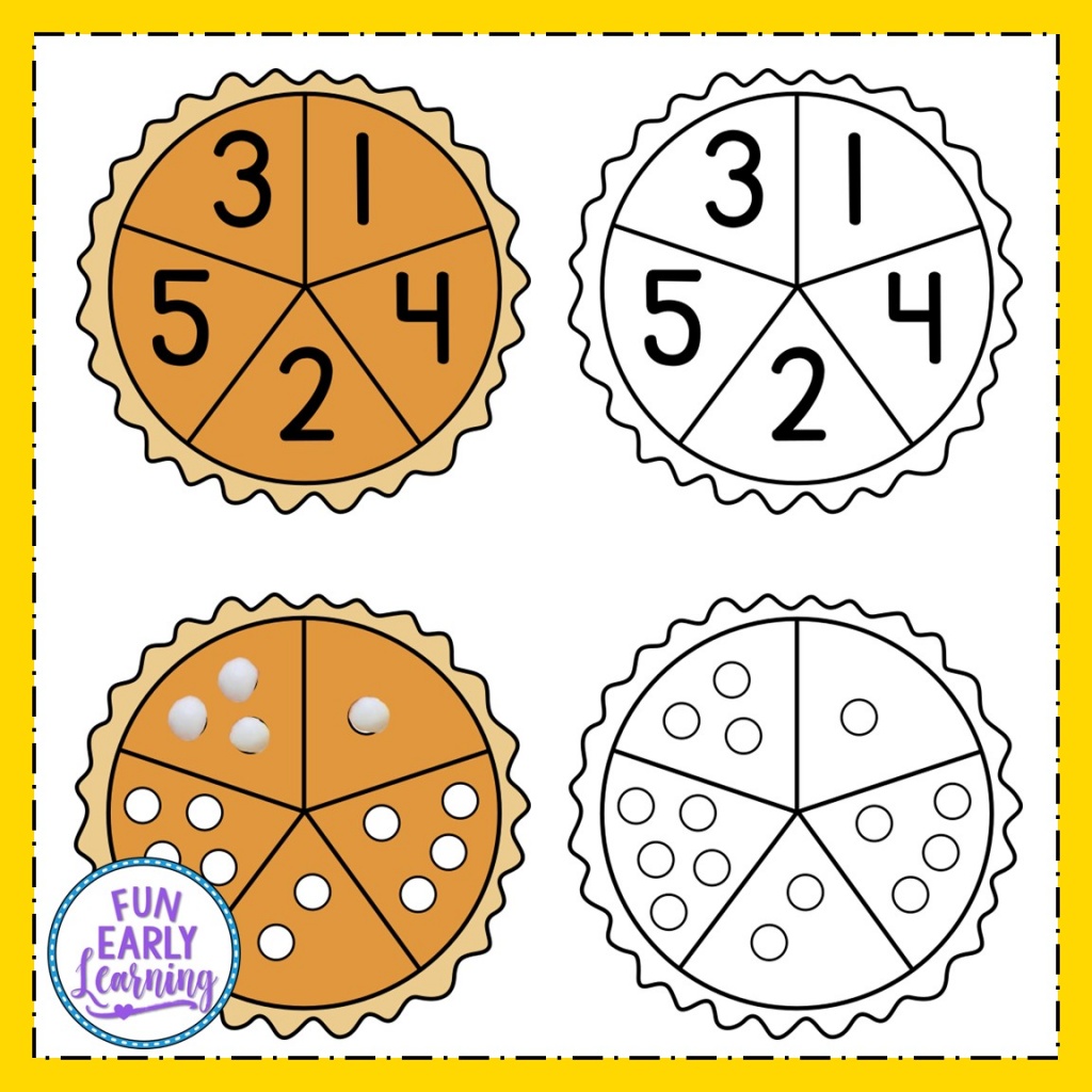 Thanksgiving Pom Pom Counting – Free Math Printable – Fun Early Learning