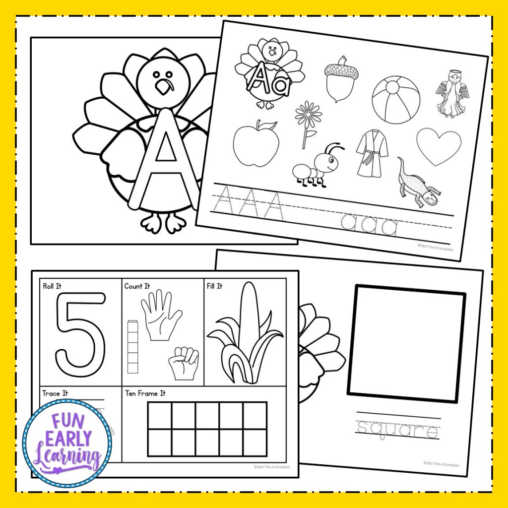 Play Dough Fun with Turkeys! Math and Literacy Activities – Fun Early ...