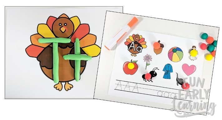 Play Dough Fun with Turkeys! Math and Literacy Activities – Fun Early ...
