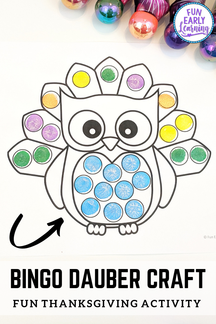 Thanksgiving Bingo Dauber Coloring Pages – Fun Early Learning