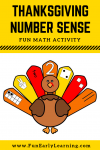 Turkey Number Sense Thanksgiving Math Activity for Preschool and Kinder