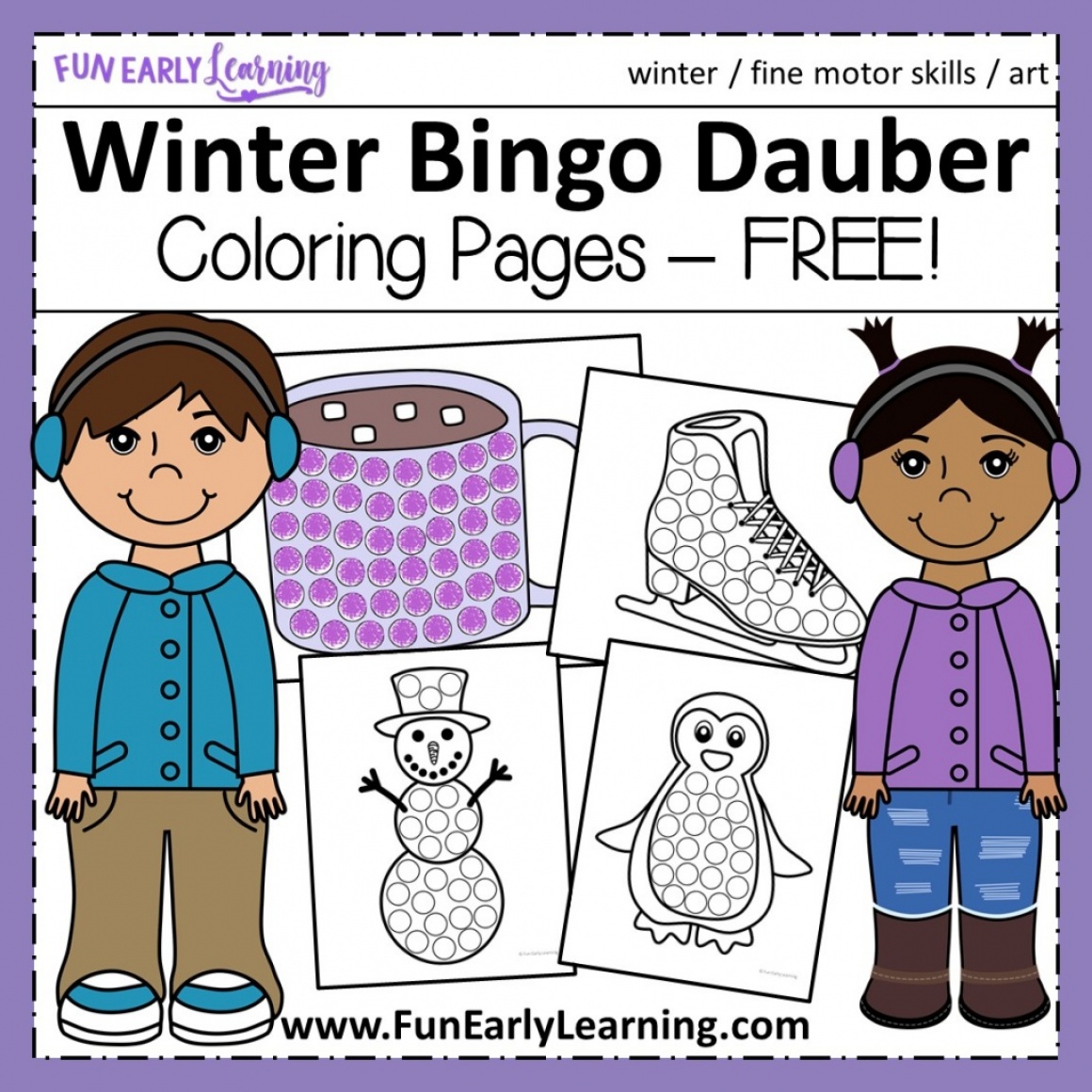 Winter Bingo Dauber Coloring Pages – Fun Early Learning