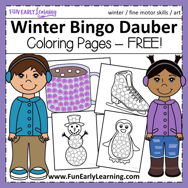 Winter Bingo Dauber Coloring Pages – Fun Early Learning