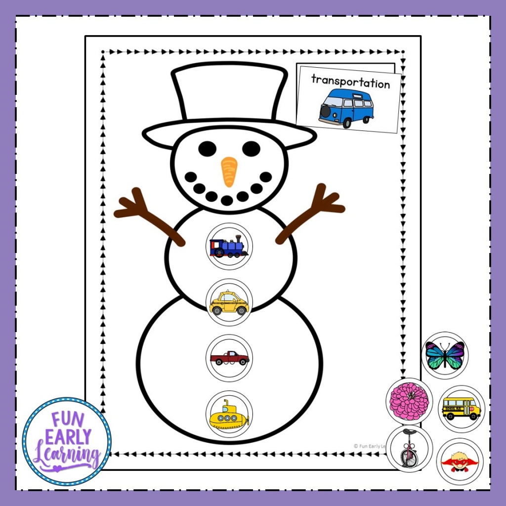 Winter Categories Sorting Speech Activity – Fun Early Learning