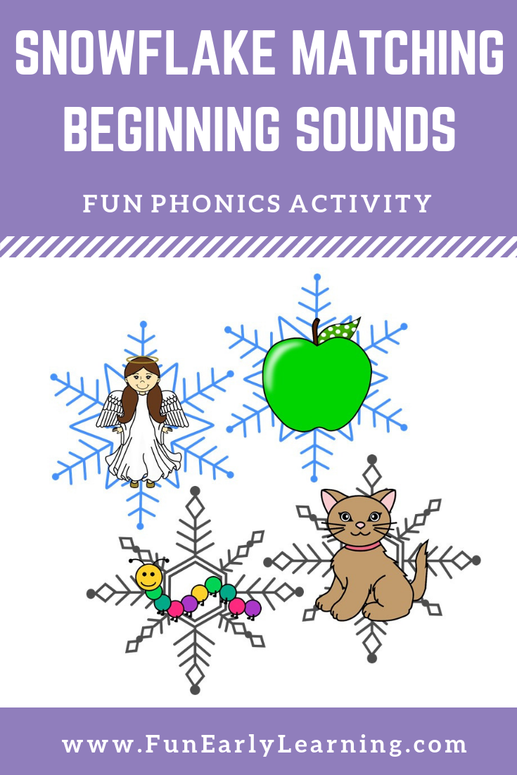 Winter Snowflake Matching Beginning Sounds – Fun Early Learning