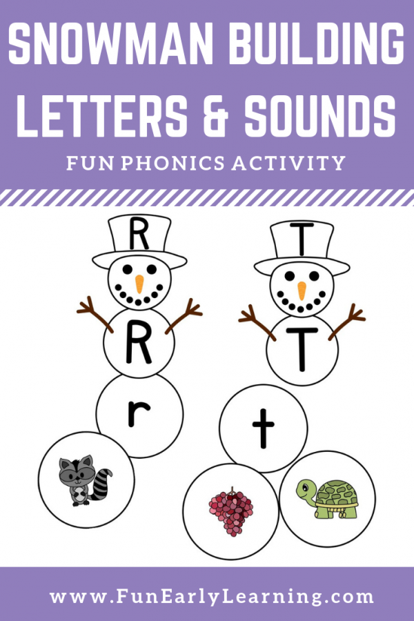 Winter Snowman Building Letter Sound Correspondence – Fun Early Learning