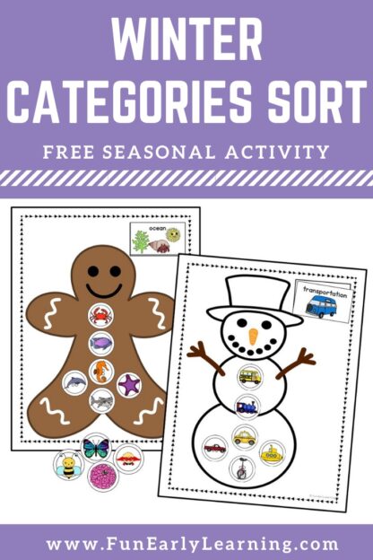 Winter Categories Sorting Speech Activity – Fun Early Learning
