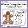 Winter Categories Sorting Speech Activity – Fun Early Learning