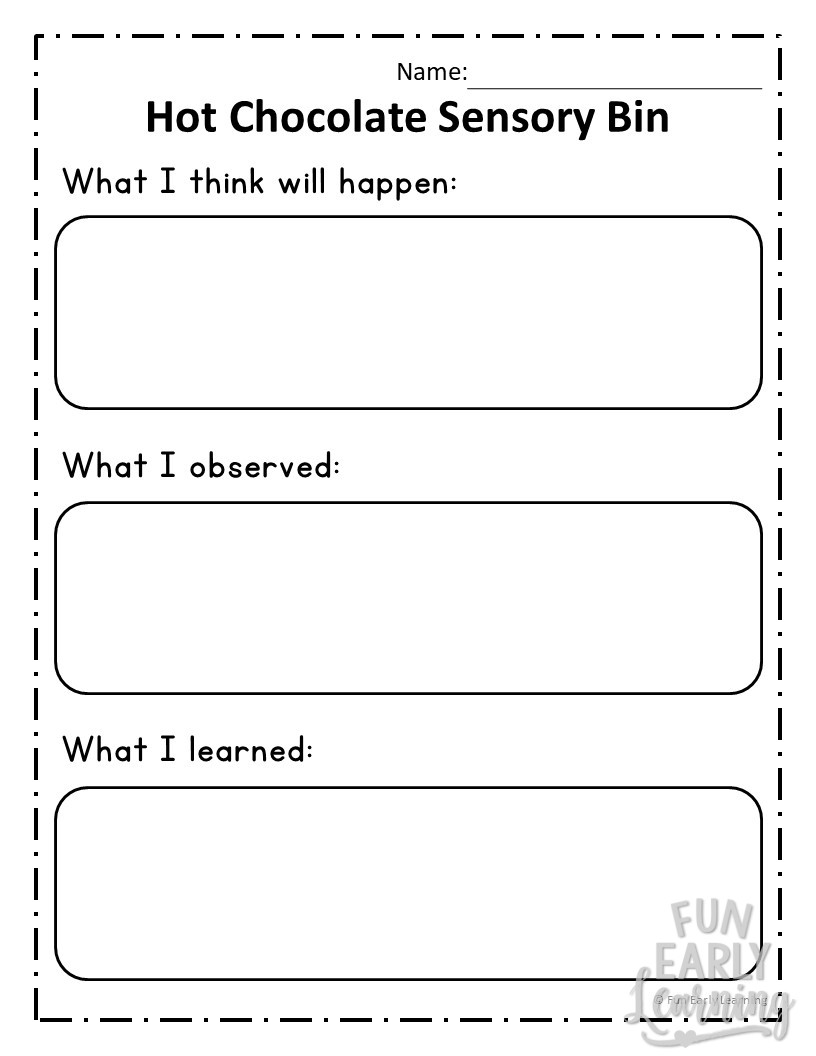 Hot Chocolate Cloud Dough Sensory Bin Recipe and Recording Sheet – Fun ...