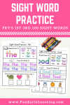 Sight Word Practice Bundle – Fry’s 1st, 2nd, and 3rd 100 Sight Words ...