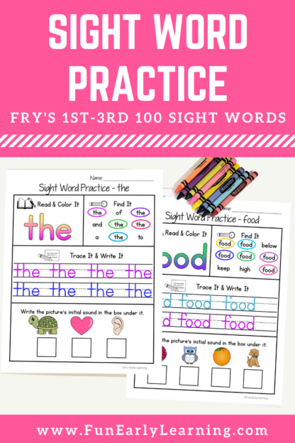 Sight Word Practice Bundle – Fry’s 1st, 2nd, and 3rd 100 Sight Words ...