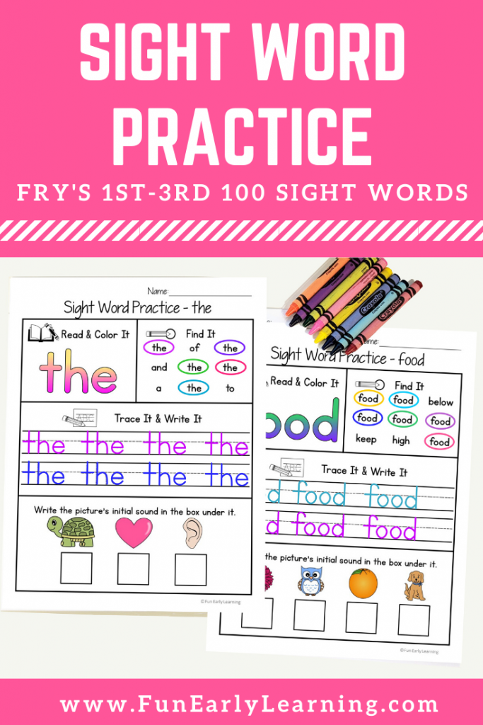 Sight Word Practice Bundle – Fry’s 1st, 2nd, and 3rd 100 Sight Words ...