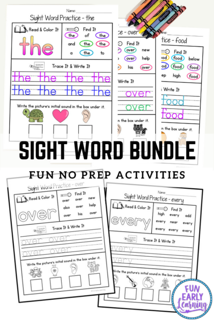 Sight Word Practice Bundle – Fry’s 1st, 2nd, and 3rd 100 Sight Words ...