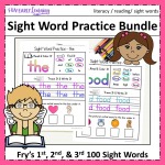 Sight Word Practice Bundle – Fry’s 1st, 2nd, and 3rd 100 Sight Words ...