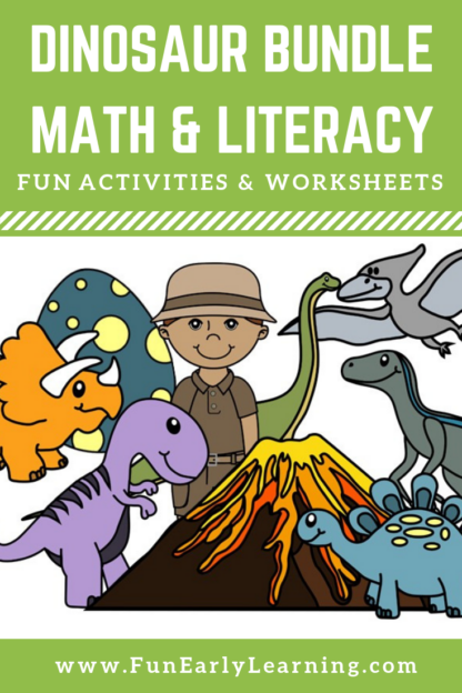 Dinosaur Theme Bundle – Literacy, Math and Craft Activities – Fun Early ...